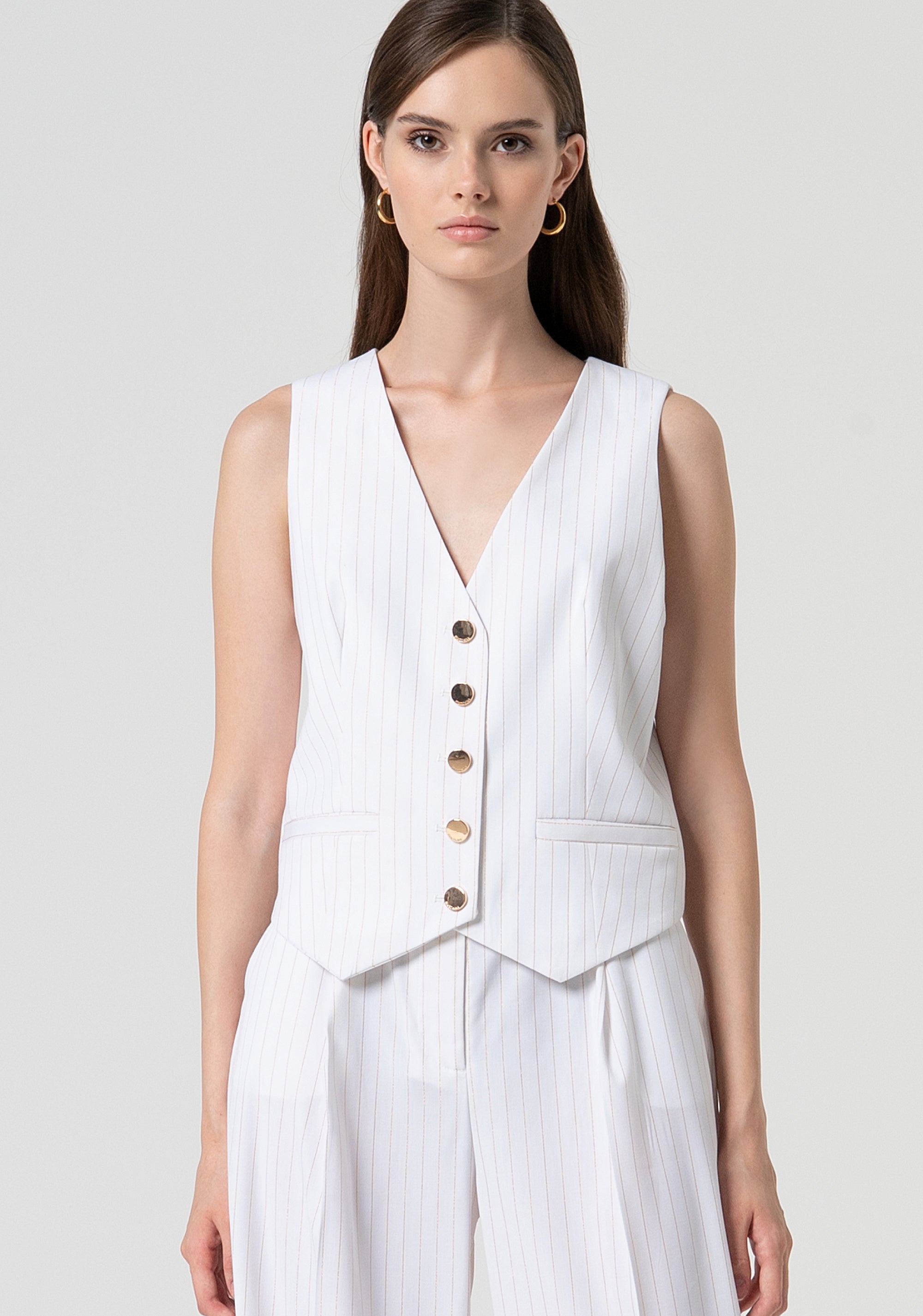 Gilet regular gessato con lana FS25SJ5005W784D4 FRACOMINA